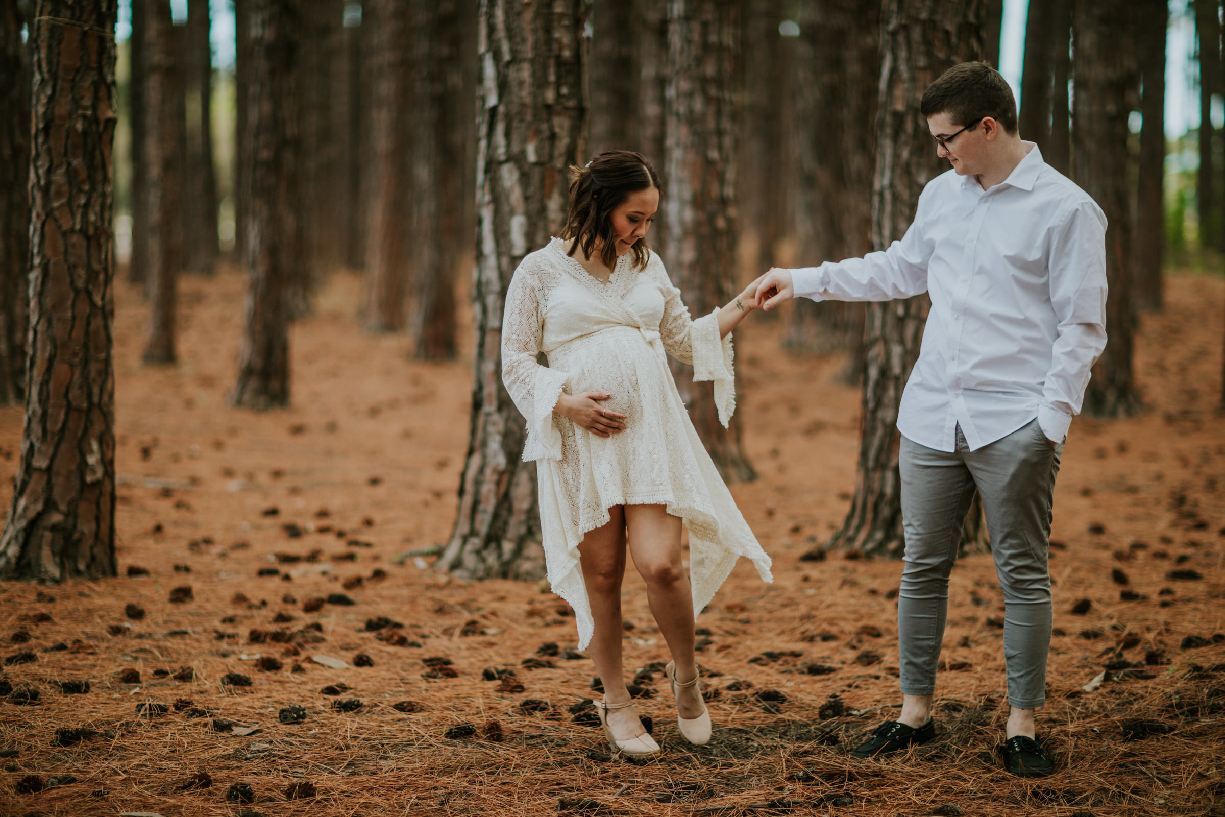 Pine Tree Forest Maternity Photoshoot - Still Wild Love